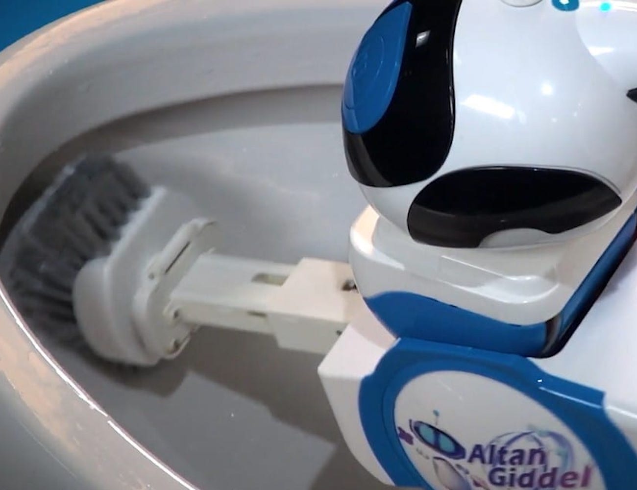 Giddel is a toilet cleaning robot kit that you can use in any toilet