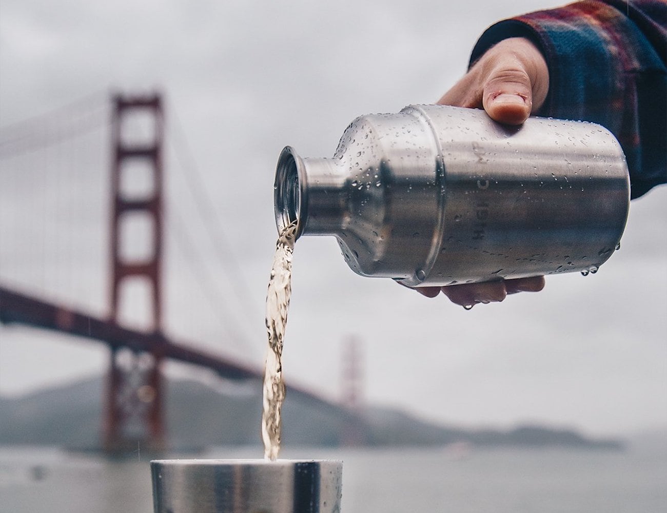This steel travel flask holds half a bottle of your favorite liquor