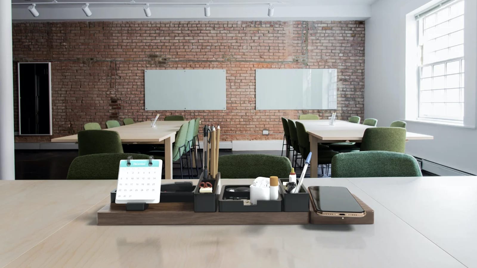 NEAT modular & magnetic desk organizer has a minimalist design to ...