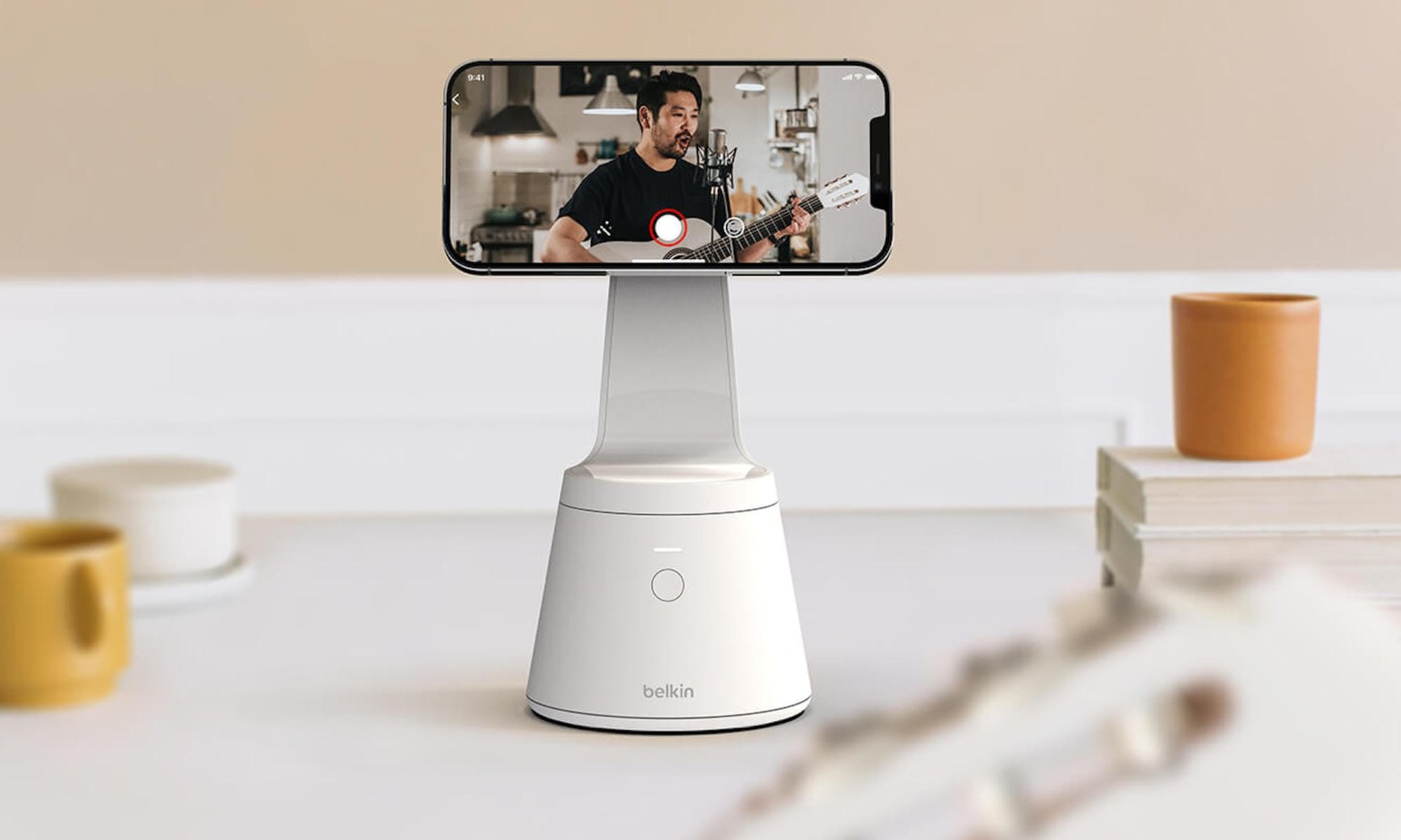 This Belkin iPhone 12 stand will follow you during recordings with face ...