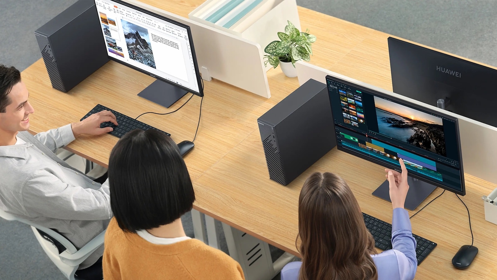 HUAWEI MateStation S desktop computer has a small form factor and an ...