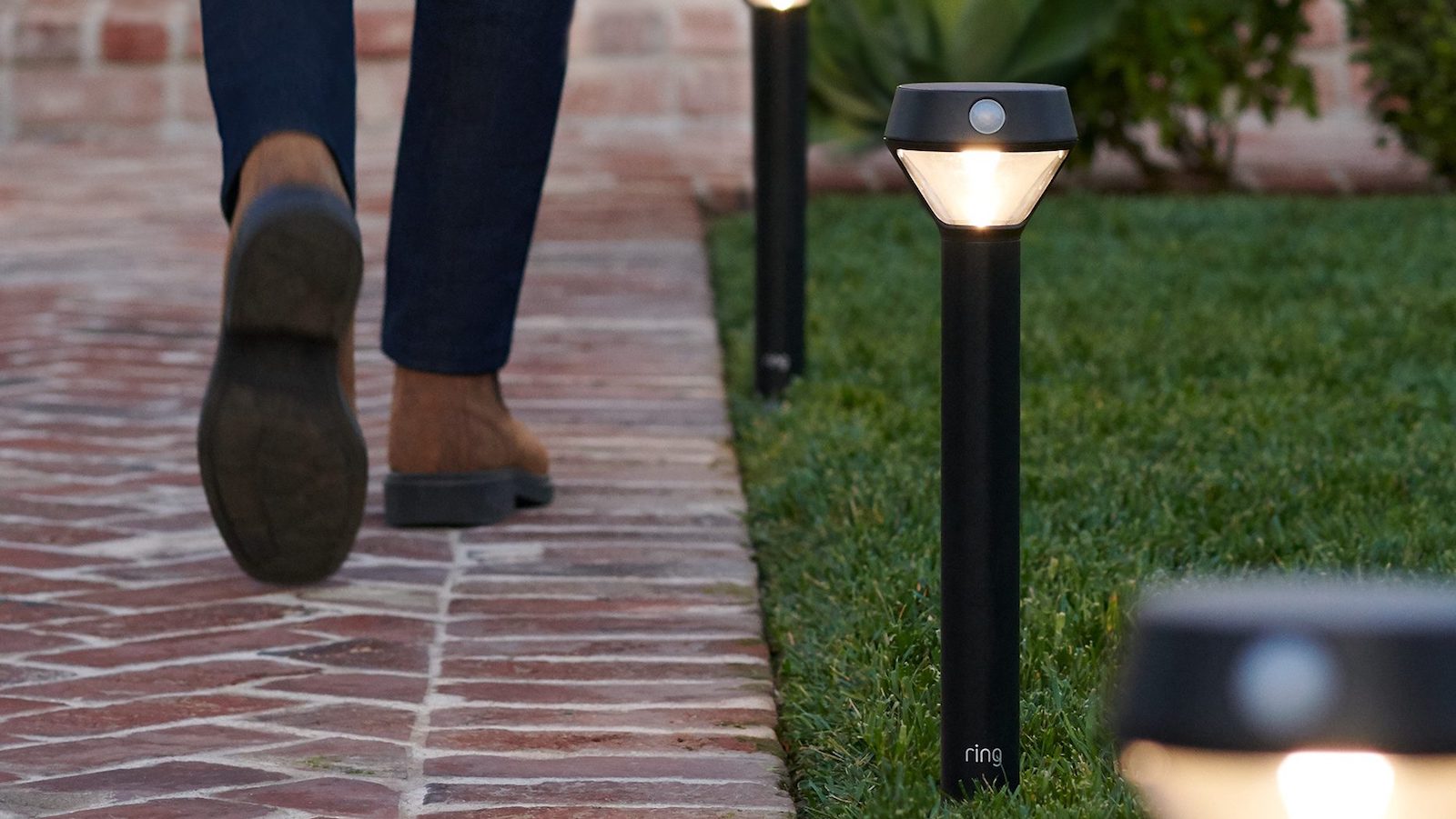 Ring Solar Pathlight emits 80 lumens of solar-powered light when motion ...