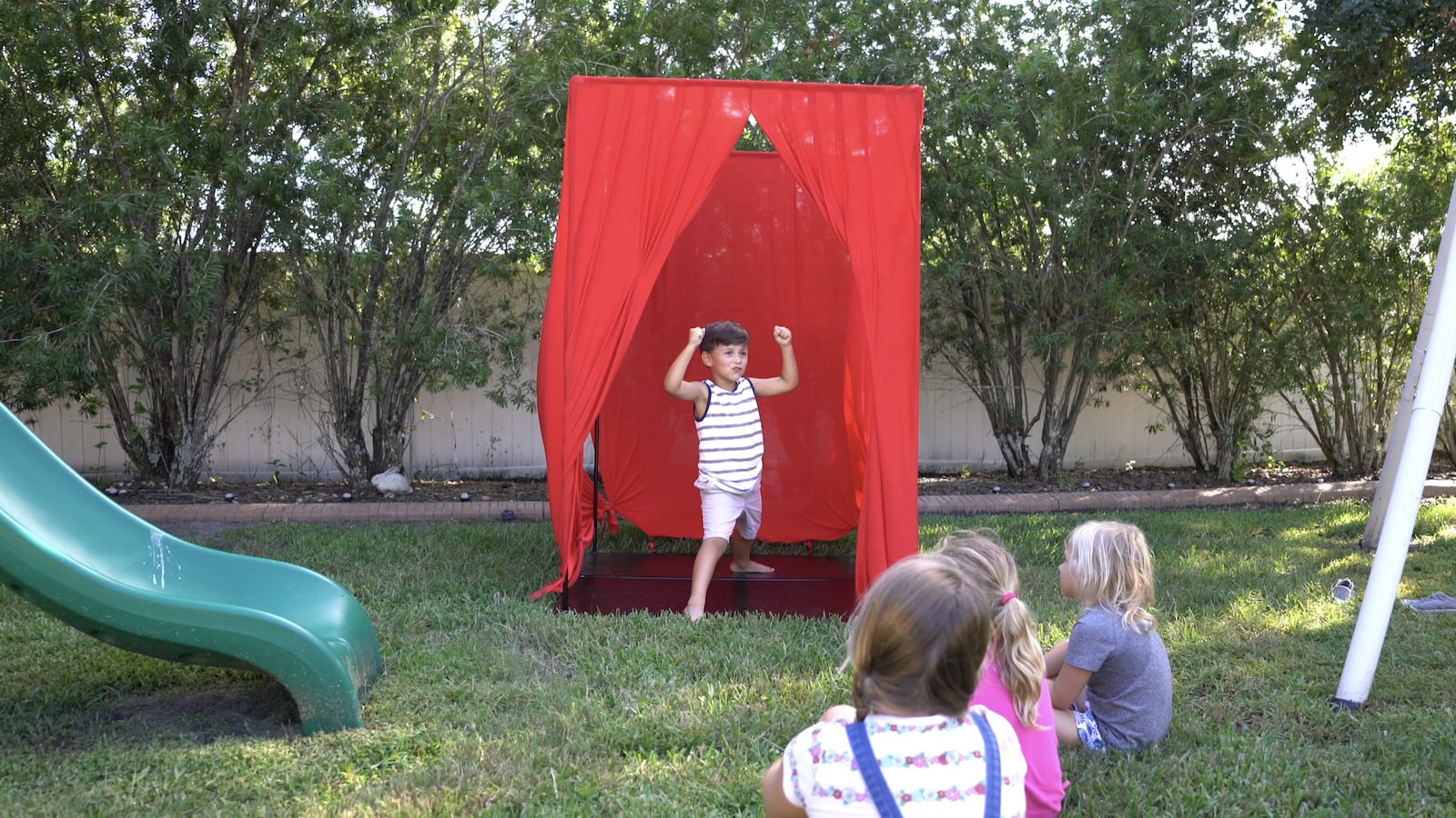 Showtime Pop-Up Stage is easy to set up and helps bring out kids ...