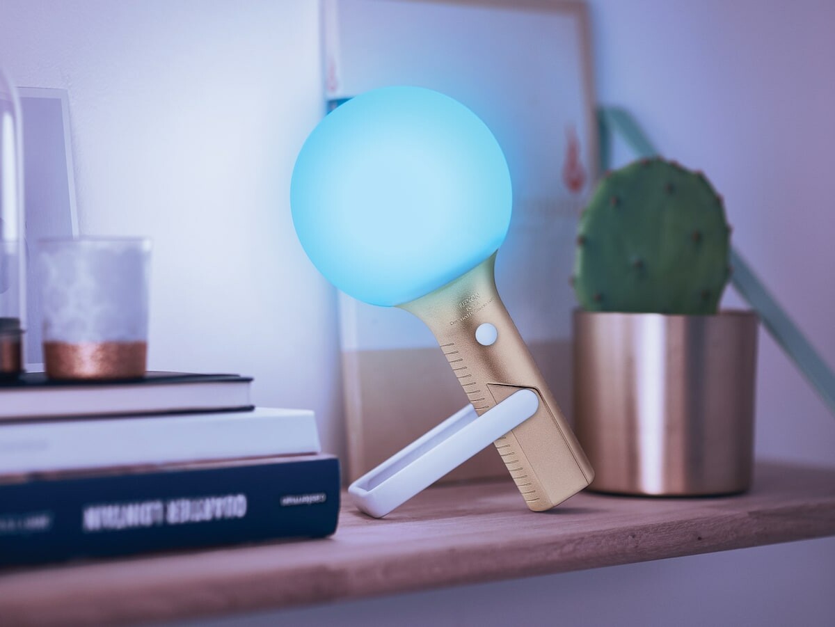 Lexon Bolla+ multi-position LED lamp can be suspended or placed using ...