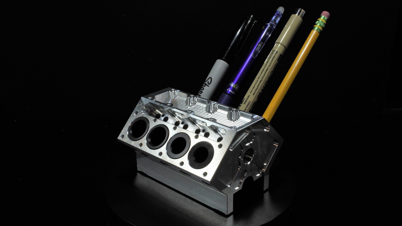 V8 Engine Block Pen Holder goes through a precision CNC-machining ...