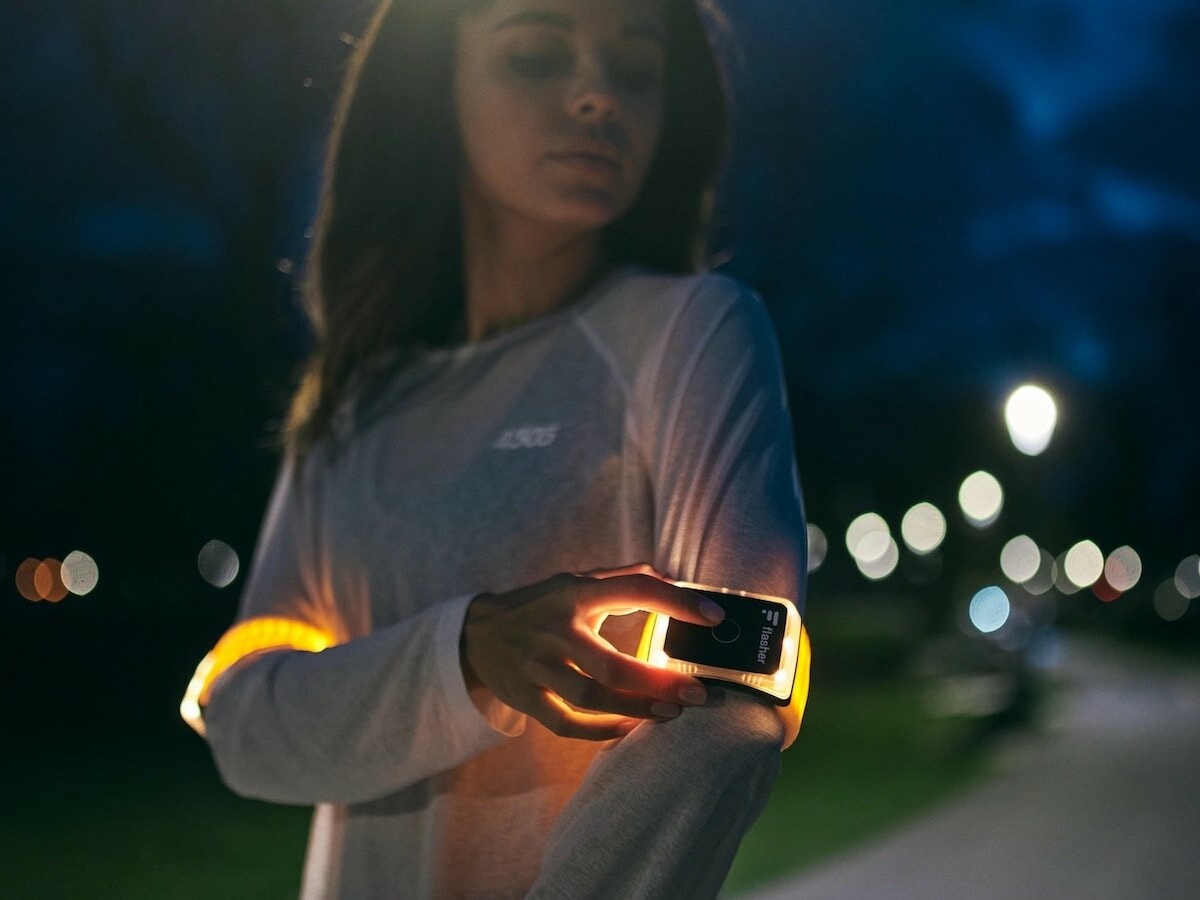 Flasher high-tech safety armbands have hands-free, gesture-controlled ...