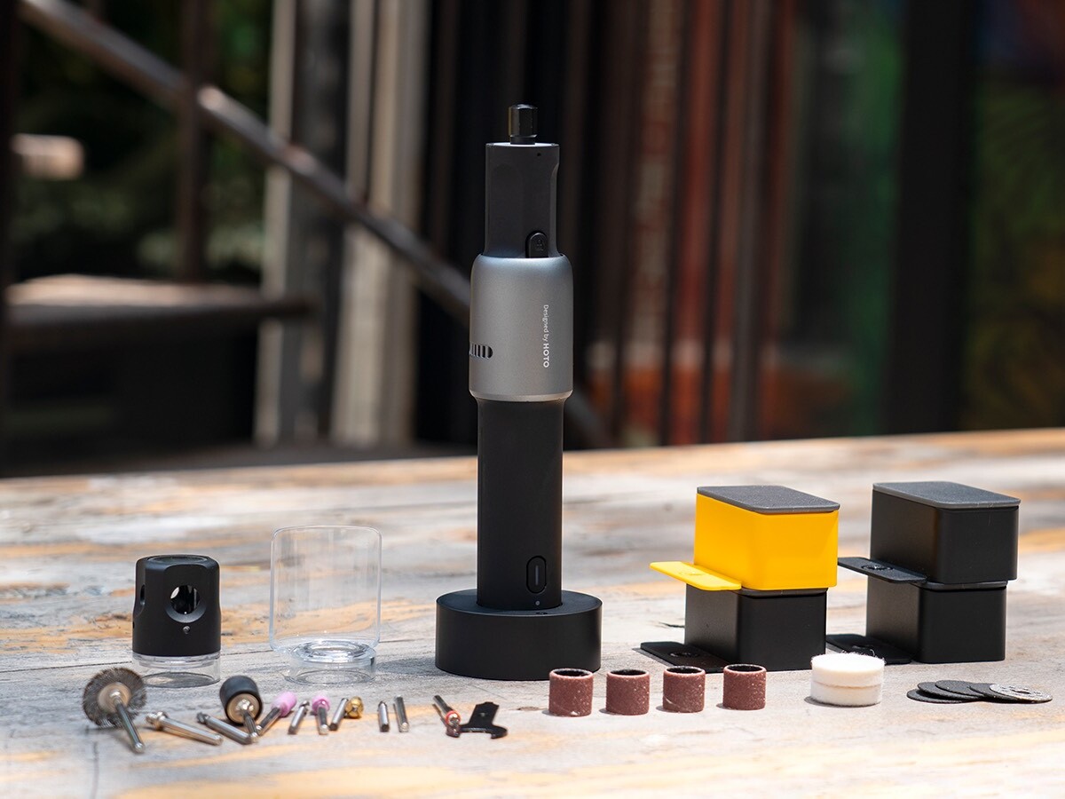 HOTO multifunctional rotary tool kit has a 50-minute battery life and 5 ...