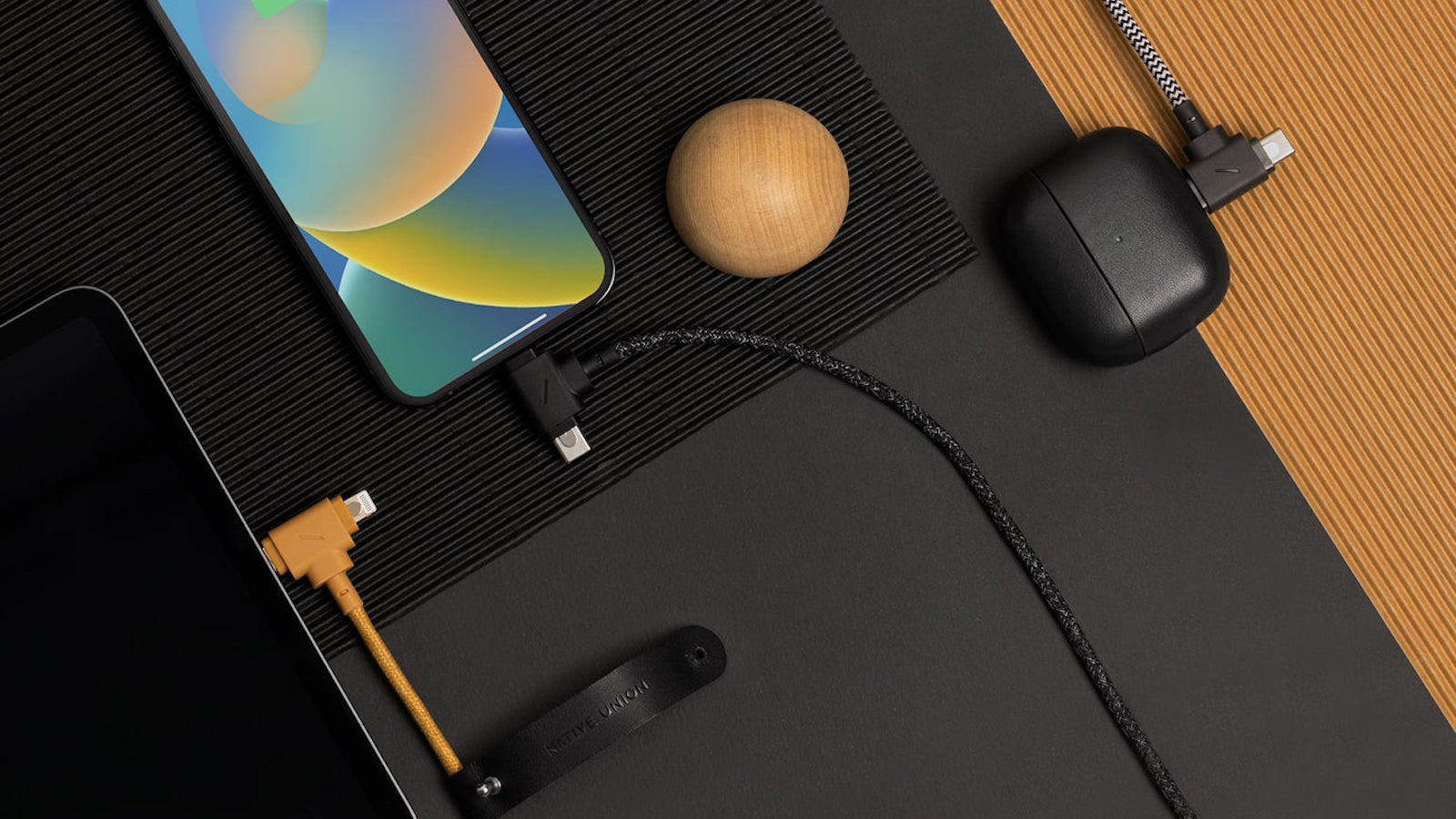 Native Union Belt Cable Duo dual connector Type-C cable has a 2-in-1 ...