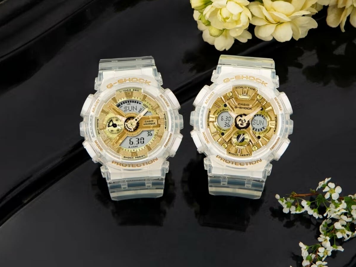 Casio G-SHOCK Transparent Gold Watch Collection has a summery vibe