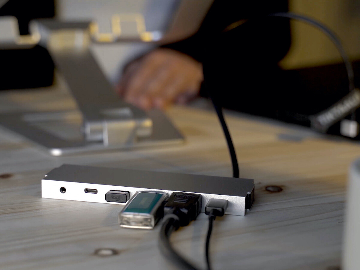 This laptop stand and hub has 8-in-1 functionality for multitasking