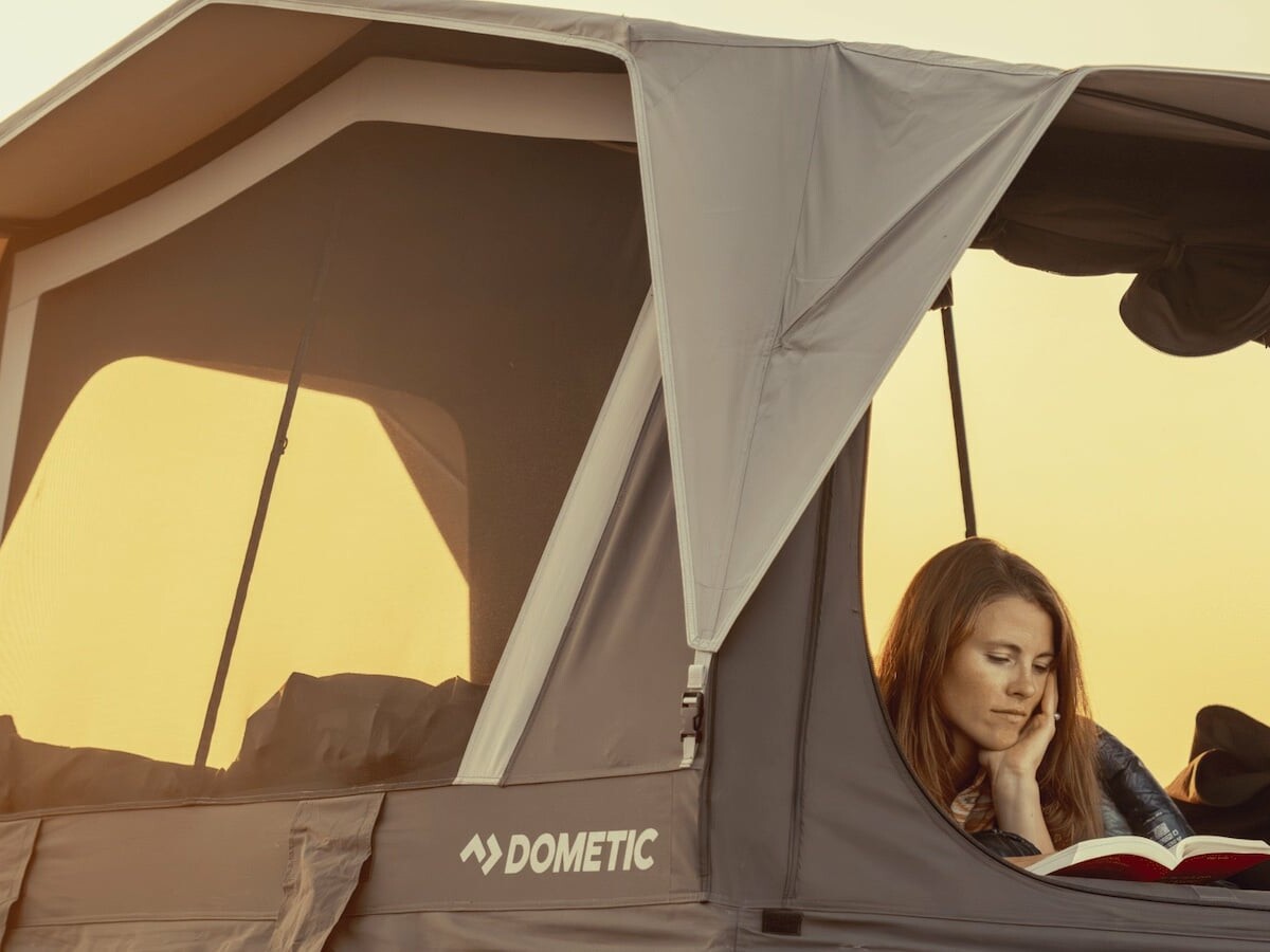 This inflatable rooftop tent is ultra comfortable