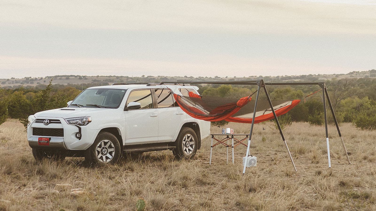 This overland hammock stand sets up in less than 60 seconds