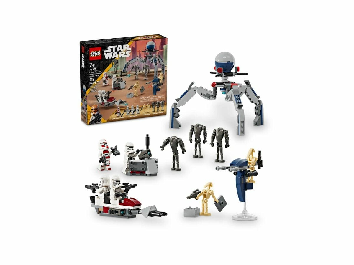 The LEGO Star Wars Clone Trooper & Battle Droid comes with 9 figures
