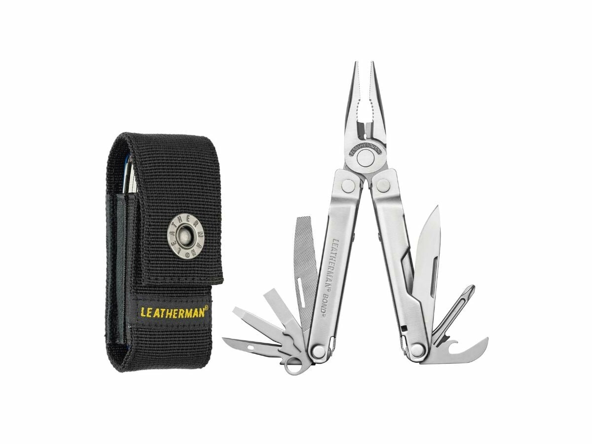 This stainless steel multitool has 14 functions