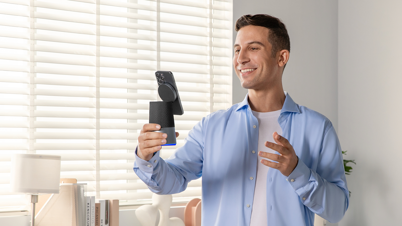 This AI-Powered Speakerphone comes with voiceprint recognition