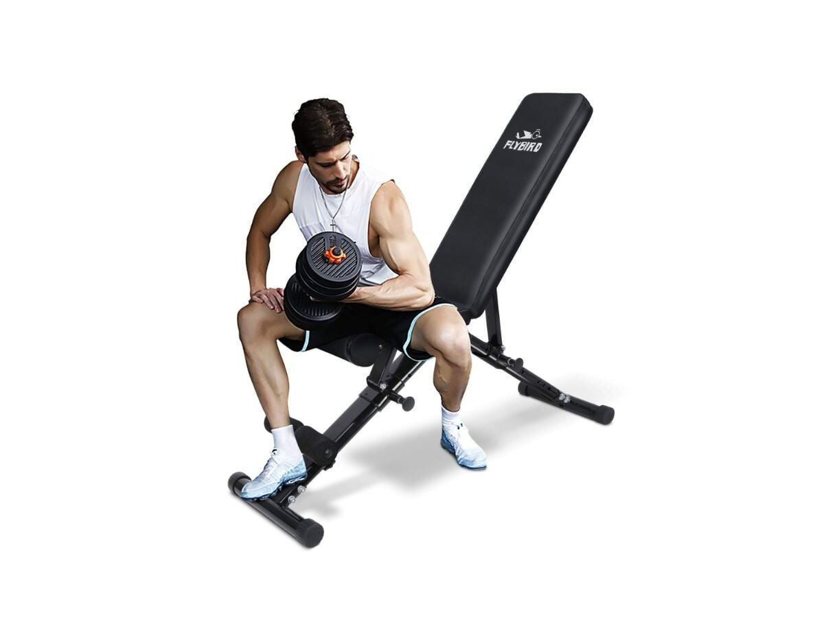 This adjustable folding workout bench is so convenient!