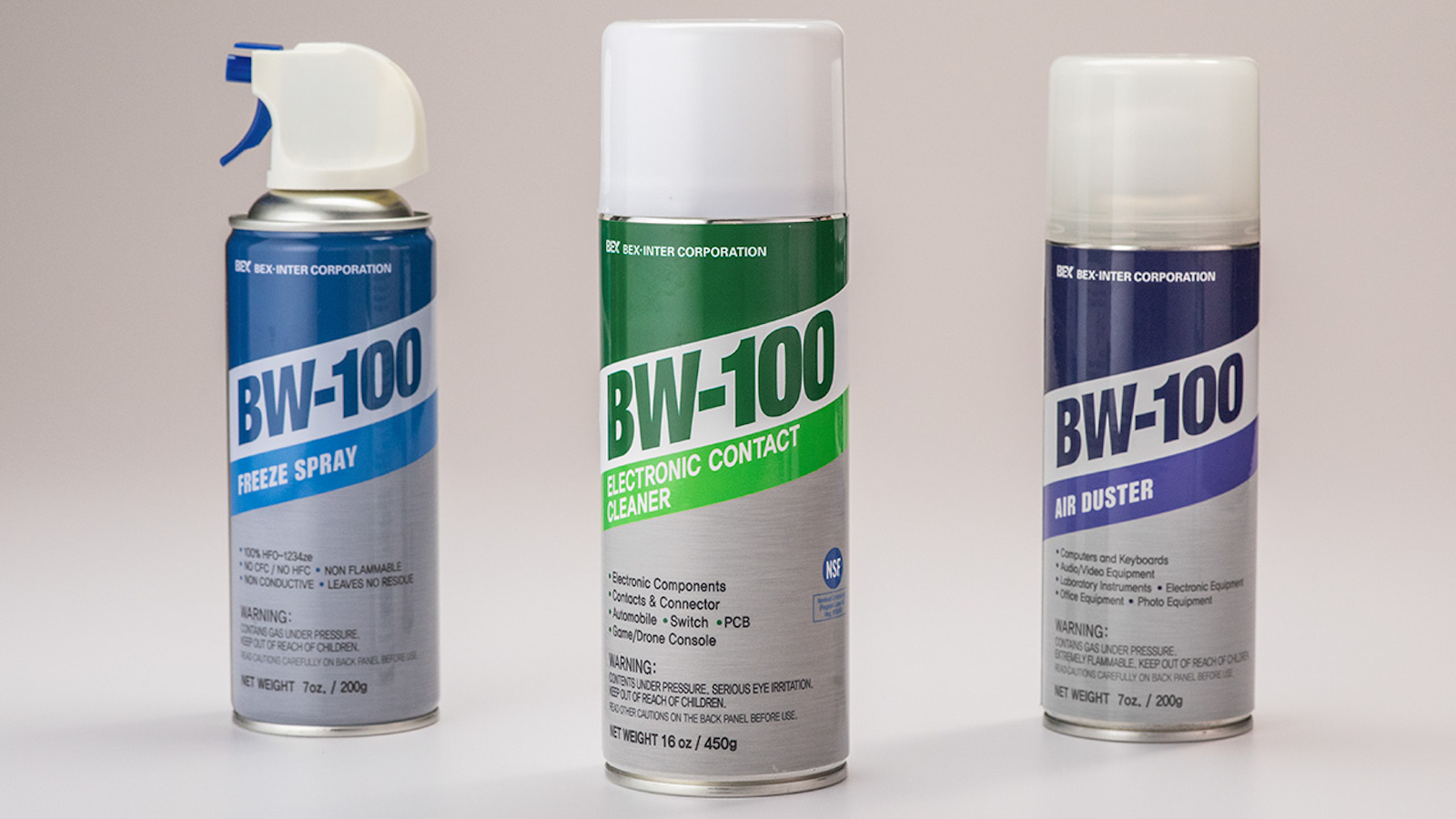 BW-100 Non-Flammable Electronic Contact Cleaner Aerosol Spray