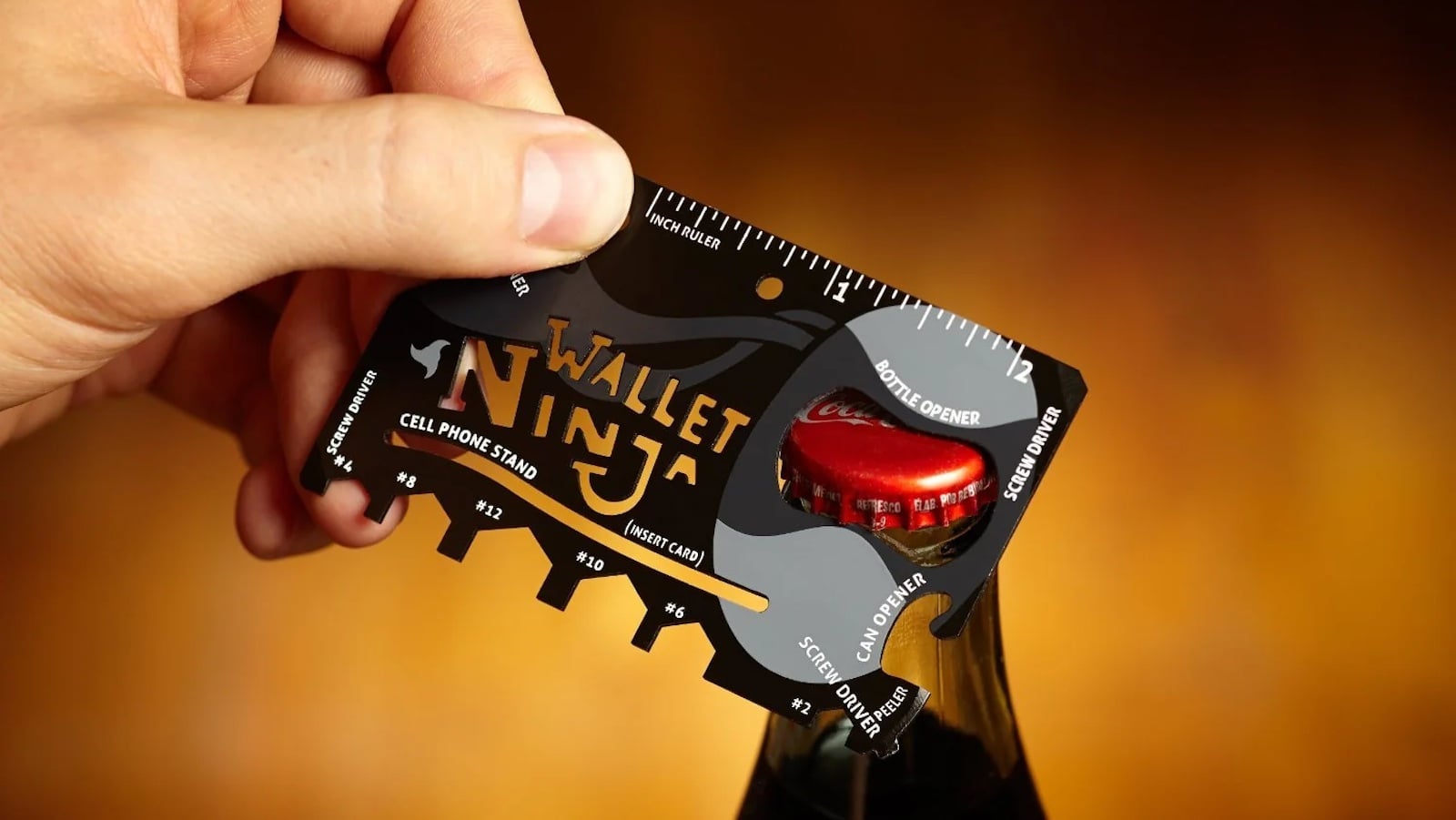 The Wallet Ninja Multitool delivers 18 tools in 1 card-sized design