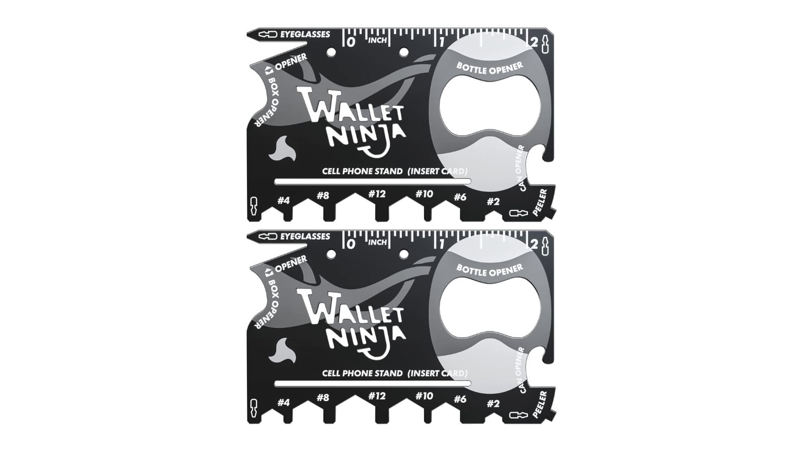 The Wallet Ninja Multitool delivers 18 tools in 1 card-sized design