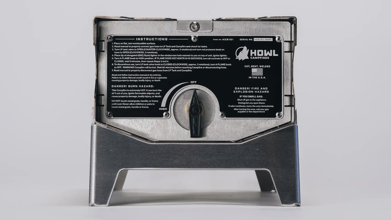 This propane fire pit produces big flames in a tiny frame