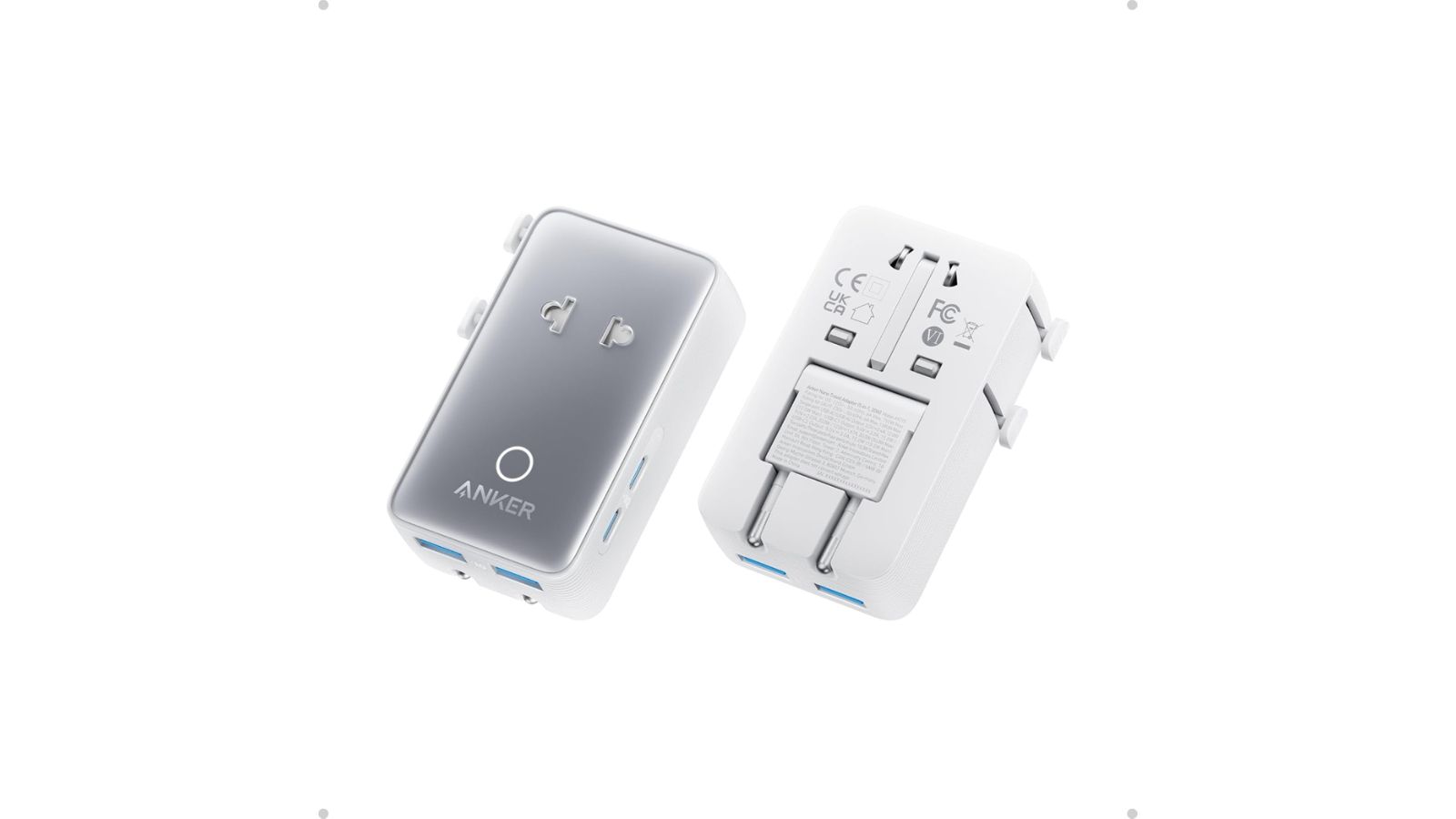 Anker Nano Travel Adapter comes with 4 essential plug types