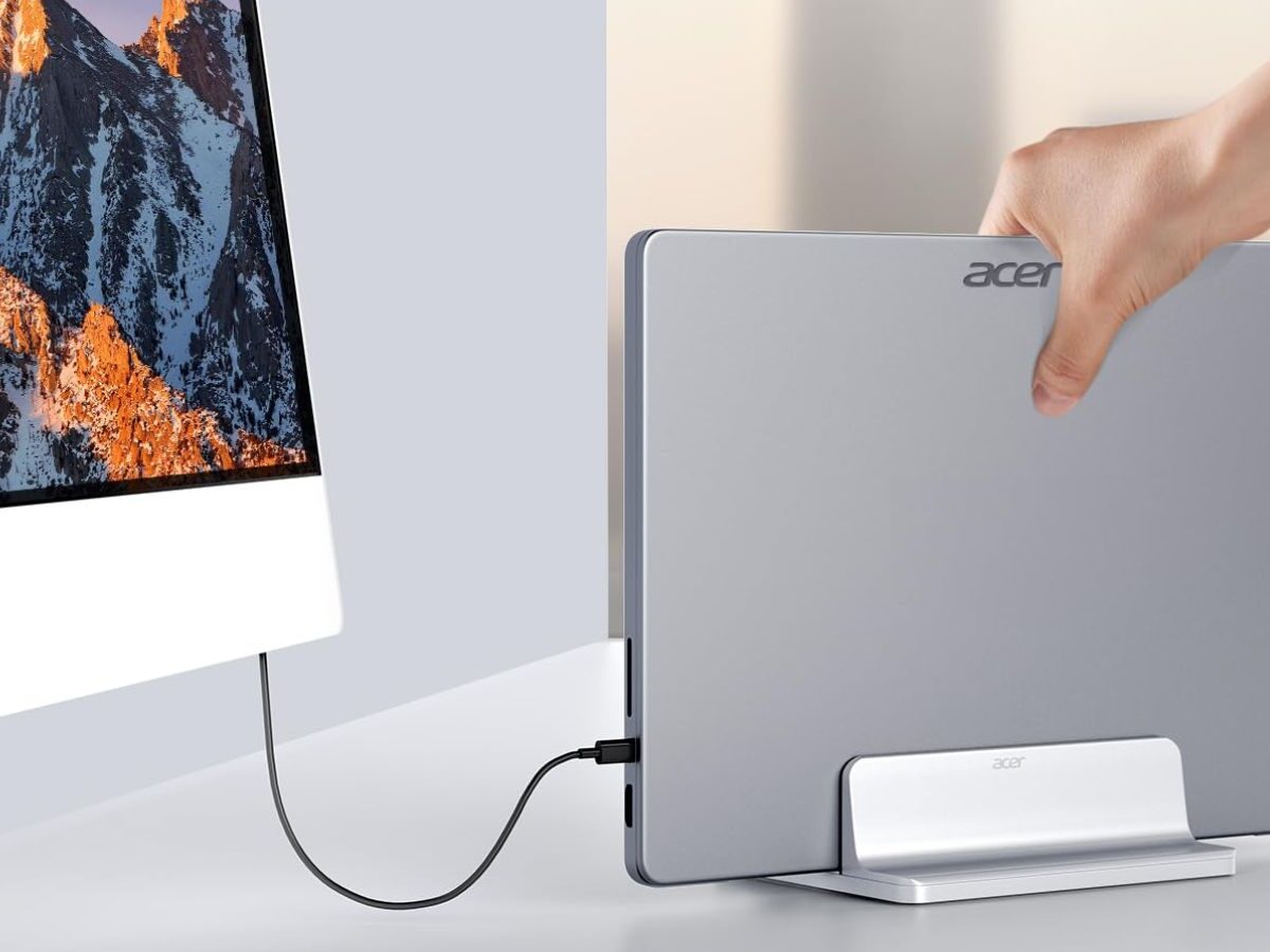 Acer Dual Laptop Stand with Adjustable Width and Aluminum Build