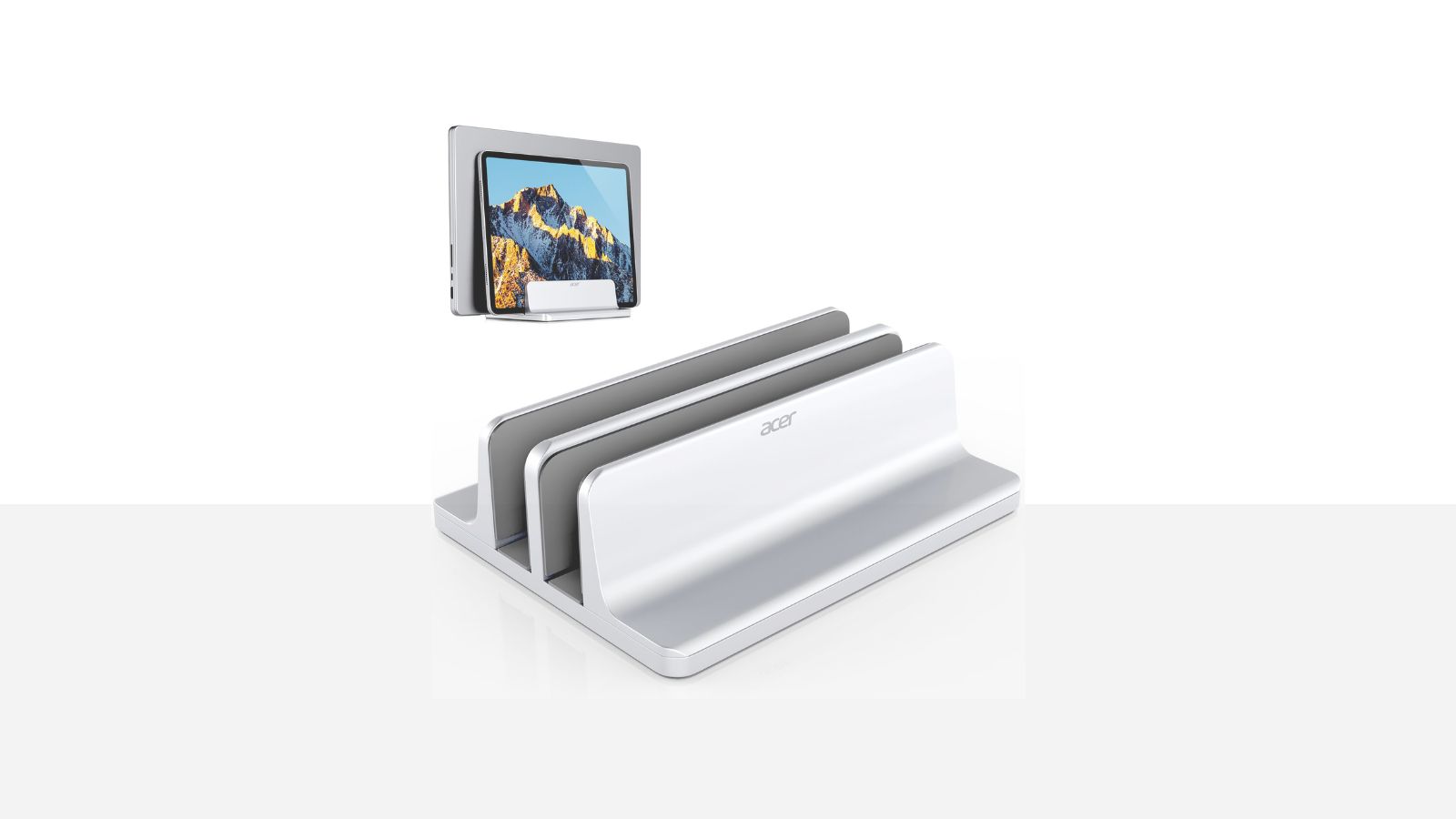 Acer Dual Laptop Stand with Adjustable Width and Aluminum Build